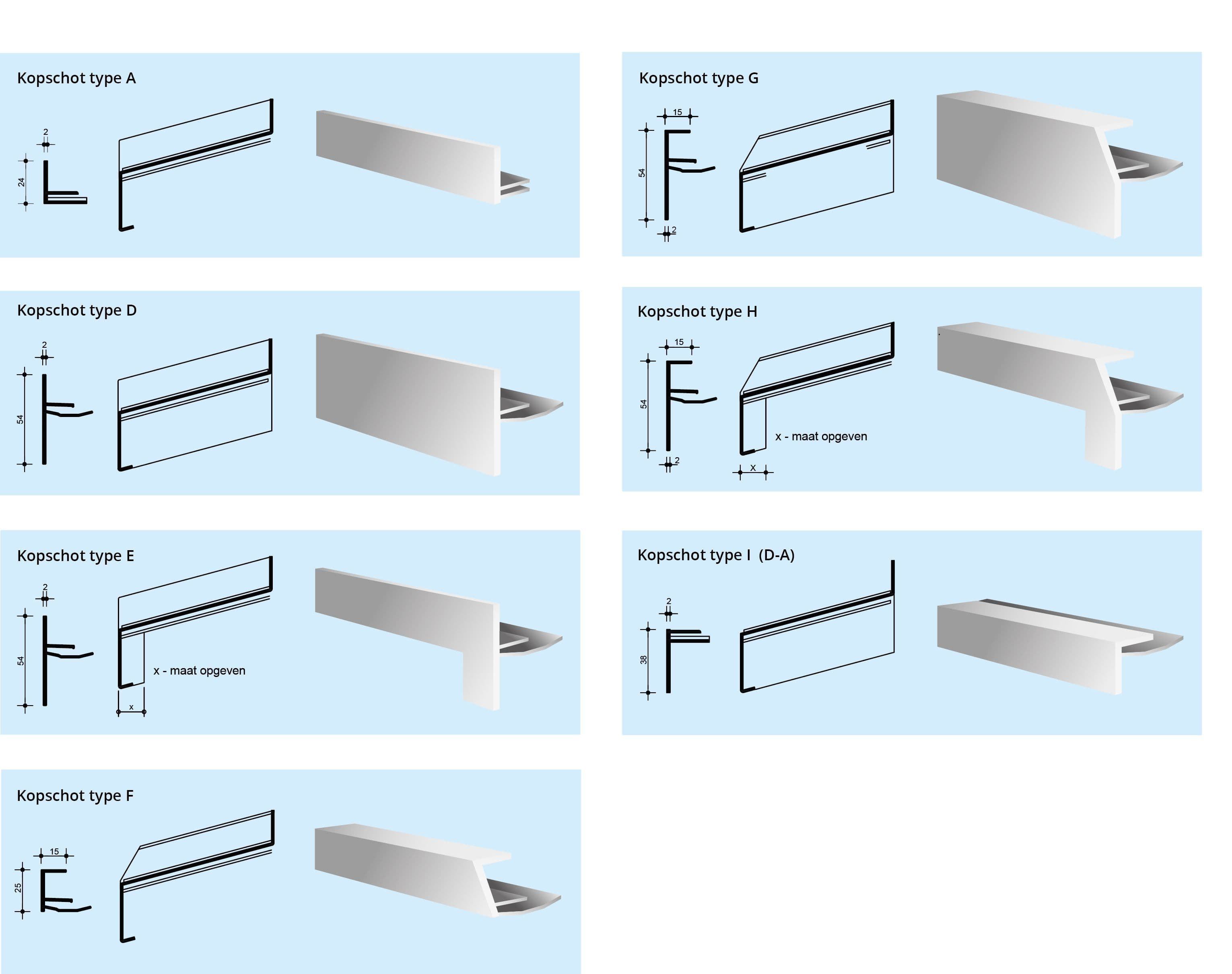 Maatwerk en opties van aluminium waterslagen van Voskamp